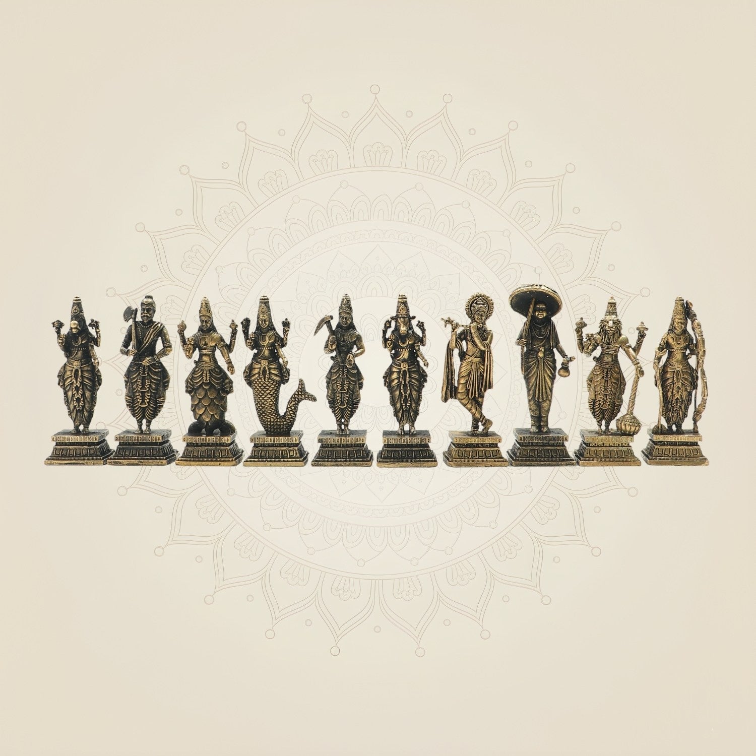 Bronze Dashavatara Vishnu Idol Set for Auspicious Décor – Luxeartisanship